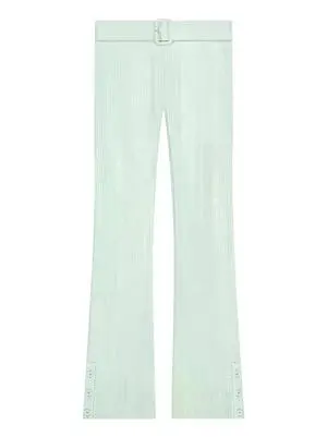 COURREGES Belted Ribbed-knit Trousers - Green