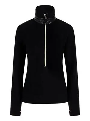 Moncler Zip-up High-neck Sweater - Black
