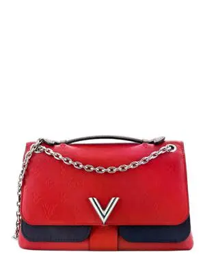 LOUIS VUITTON Chain Bag Monogram Leather Shoulder Bag - Red