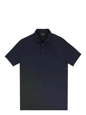 SLOWEAR Short-sleeve Cotton Polo Shirt - Blue