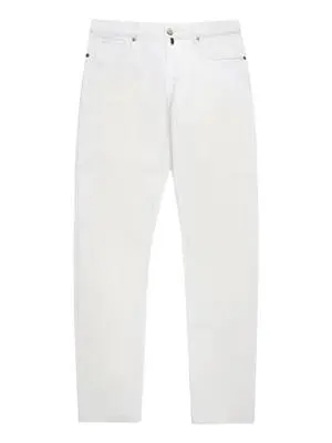 SLOWEAR Straight-leg Jeans With Logo Appliqu - White