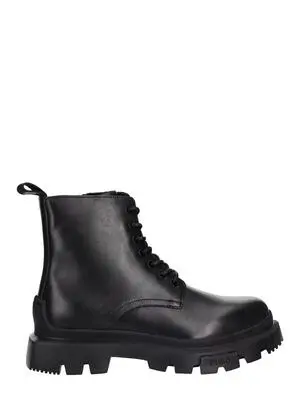 Hugo Lace-up Lug-sole Boots - Black
