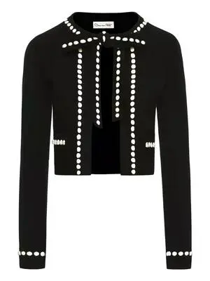 Oscar De La Renta Bubble-trim Cardigan - Black