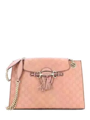 Gucci Emily Chain Flap Large Shoulder Bag Sissima Leather - Neutrals