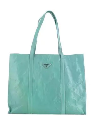 Prada Shopper Nappa Antique Large Tote Bag - Green
