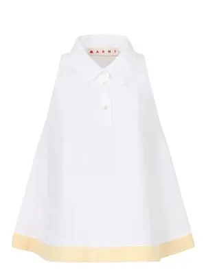 Marni Polo-collar Contrast-hem Shirt - White