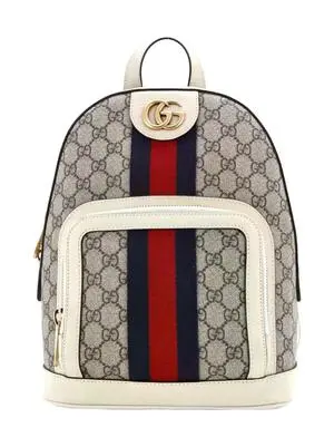 Gucci Ophidia Gg Coated Canvas And Leather Small Backpack - Neutrals