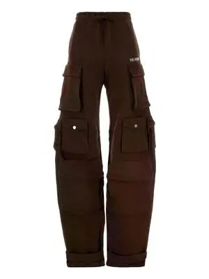 Attico Cotton Cargo Track Pants - Brown