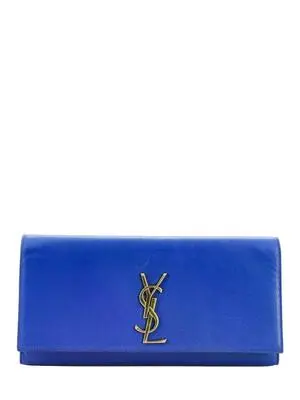 Saint Laurent Classic Monogram Long Clutch Bag - Blue