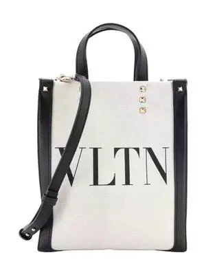 Valentino Garavani Vltn Canvas Mini Tote Bag - Black