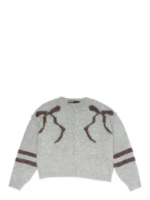 Bimba Y Lola Bow-detail Cardigan - Grey