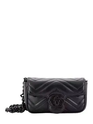 Gucci Gg Marmont Flap Matelasse Belt Bag - Black