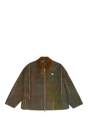 Bimba Y Lola Check Pattern Corduroy-collar Jacket - Green