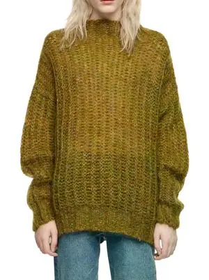 Bimba Y Lola Turtleneck Long Sleeve Sweater - Green