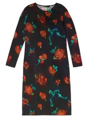 Bimba Y Lola Floral-pattern Midi Dress - Black