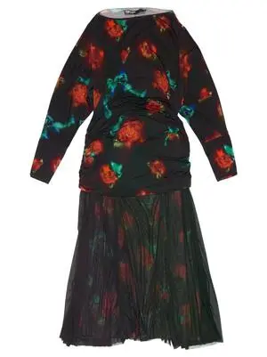 Bimba Y Lola Floral Print Maxi Dress - Black