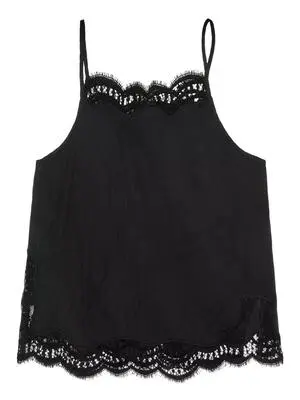 Bimba Y Lola Lace-trimmed Top - Black