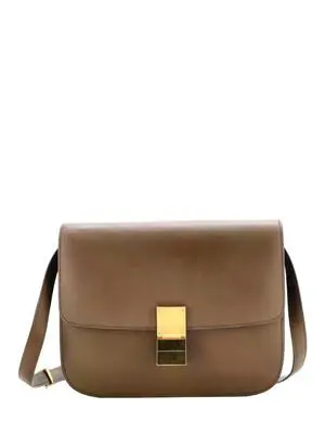 Celine Classic Box Bag Grainy Leather Teen Shoulder Bag - Brown