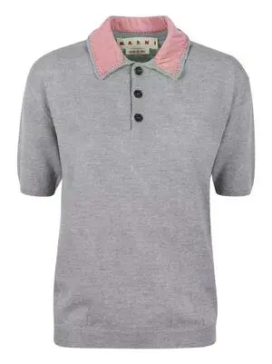 Marni Velvet Collar Polo - Grey