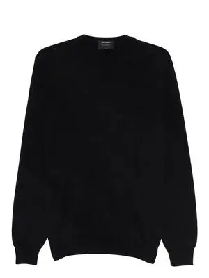 DELL'OGLIO Crew Neck Fine Knit Sweater - Blue