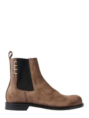 JW Anderson Waxed Leather Chelsea Boots - Dark Brown