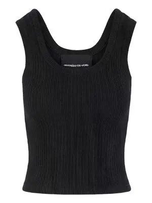 Manière De Voir Liane Ribbed Tank Top - Black