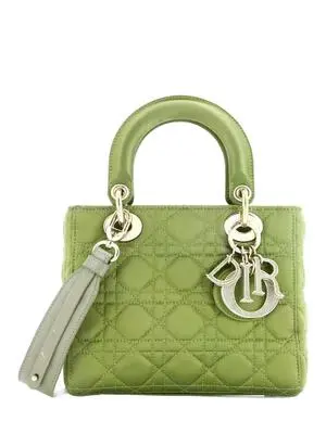 DIOR ABCDior Lady Dior Cannage Quilt Satin Crossbody Bag With Crystal Charms