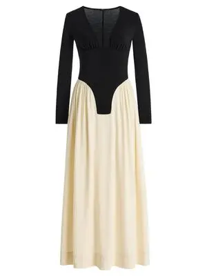Bevza Fiona Jersey Maxi Dress - Black,white