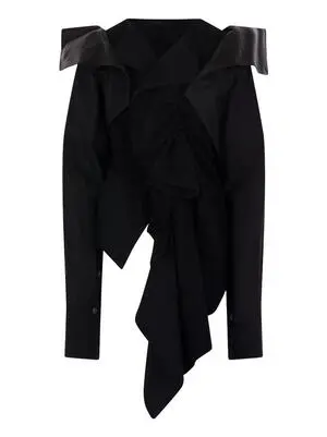 Yohji Yamamoto Draped Jacket - Black