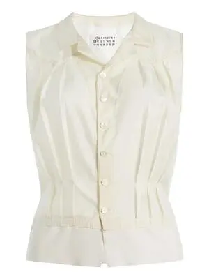 MAISON MARGIELA Pleated Sleeveless Top - Ivory