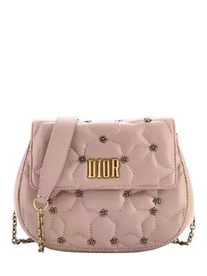 Dior D-fence Round With Chain Studded Leather Small Clutch Bag - Neutrals