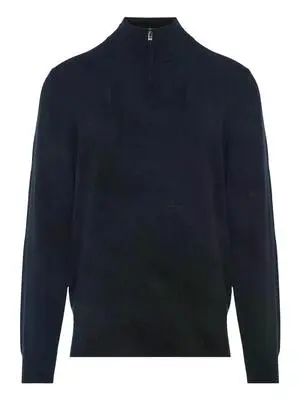 BOSS Long Sleeve Zip-up Sweater - Blue