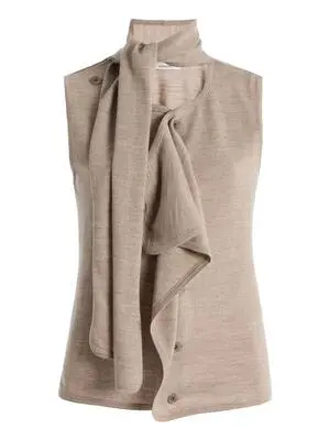 LEMAIRE Ruffled Wool-blend Cardigan - Taupe
