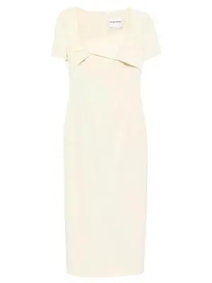 Roland Mouret Square-neck Twisted Maxi Dress - Yellow