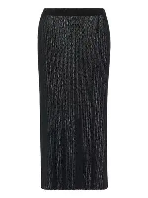 MAISON MARGIELA Slit Detail Midi Skirt - Black