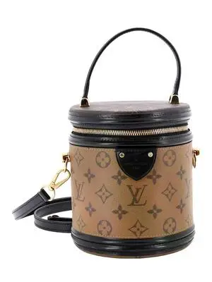 LOUIS VUITTON Cannes Handbag Reverse Monogram Canvas Satchel - Black