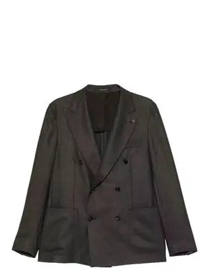 Tagliatore Douuble-breasted Patch-pocket Blazer - Brown
