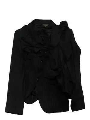 Comme Des Garçons Ruffled Pinstripe Blazer - Grey