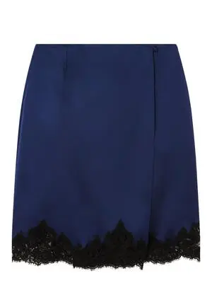 Stella McCartney Lace Trim Midi Skirt - Navy