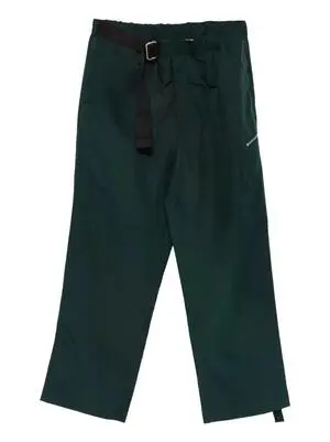 PEACEMAKER OAMC Belted-waist Zip-pocket Trousers - Green