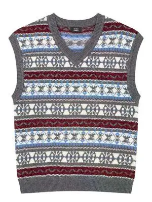 STUDIO TOMBOY Geometric-patterned Vest - Grey