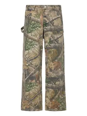 CHERRY LOS ANGELES Wide-leg Camouflage Cotton-canvas Trousers - Brown