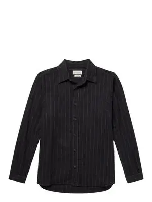 Oliver Spencer Garrison Striped Organic Cotton Shirt - Blue