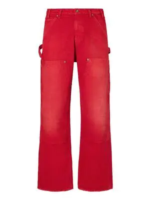 CHERRY LOS ANGELES Wide-leg Cotton-canvas Trousers - Red