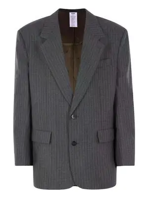 MAGLIANO Pinstriped Button-up Blazer - Grey