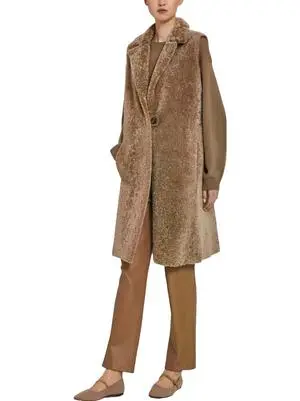 MANZONI 24 Buttoned Textured Coat - Brown