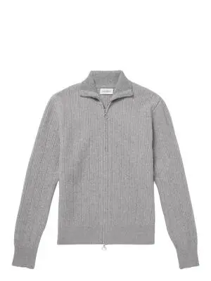 Oliver Peoples Kilbridge Ribbed Wool Zip-up Cardigan - Gray