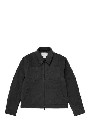 Oliver Peoples Norton Brushed Recycled Wool-blend Jacket - Gray