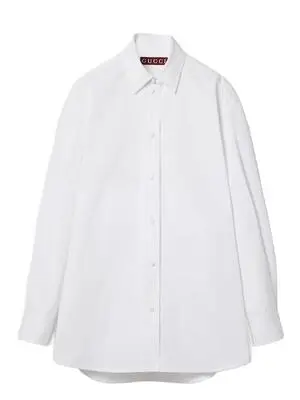Gucci Cotton Poplin Shirt With Ribbon Tie - White