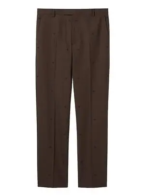 Gucci Gg Houndstooth Wool Jacquard Pants - Brown